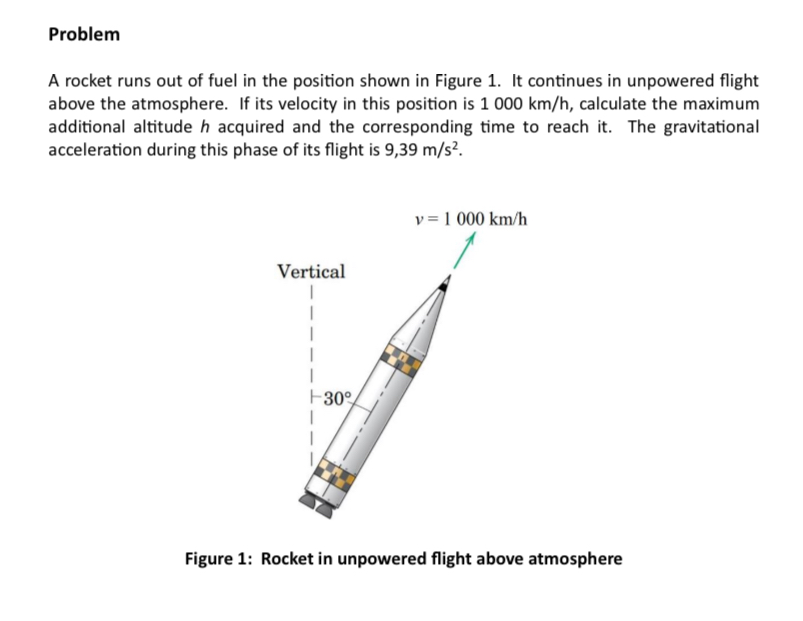 Solved ProblemA rocket runs out of fuel in the position | Chegg.com