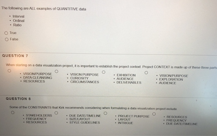 Solved The following are ALL examples of QUANTITIVE data • | Chegg.com