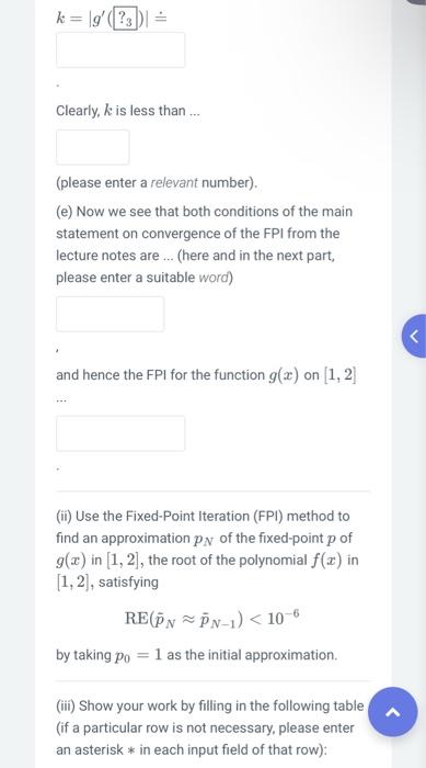 (Fixed-Point iteration). All numerical answers should | Chegg.com