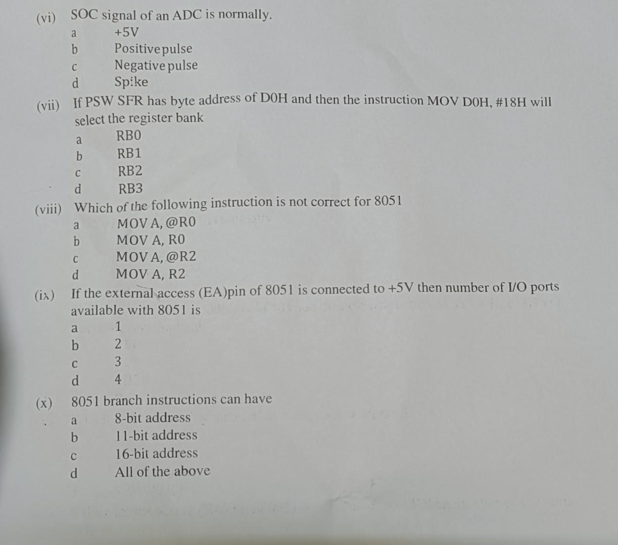 Solved (i) In 8085 TEMP register holds one of the 8-bit ALU | Chegg.com