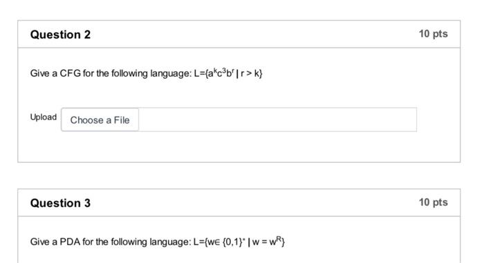 Solved Give a CFG for the following language: L={akc3br∣r>k} | Chegg.com