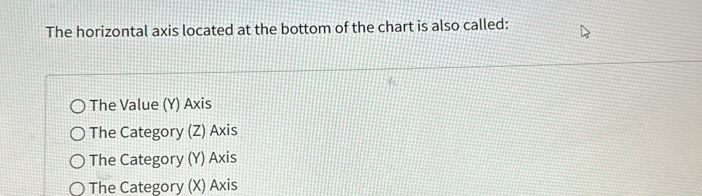 Solved The horizontal axis located at the bottom of the | Chegg.com