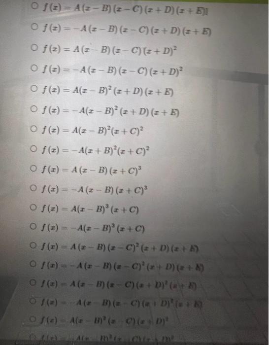 Solved Only one of the functions shown below can possibly | Chegg.com