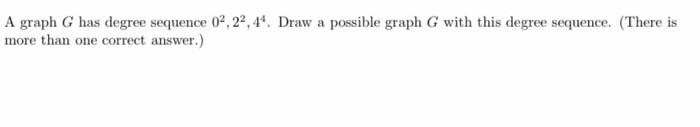 Solved A graph G has degree sequence 02, 22, 44. Draw a | Chegg.com