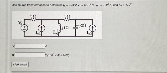 Solved Use source transformation to determine I0=I0Φ if | Chegg.com