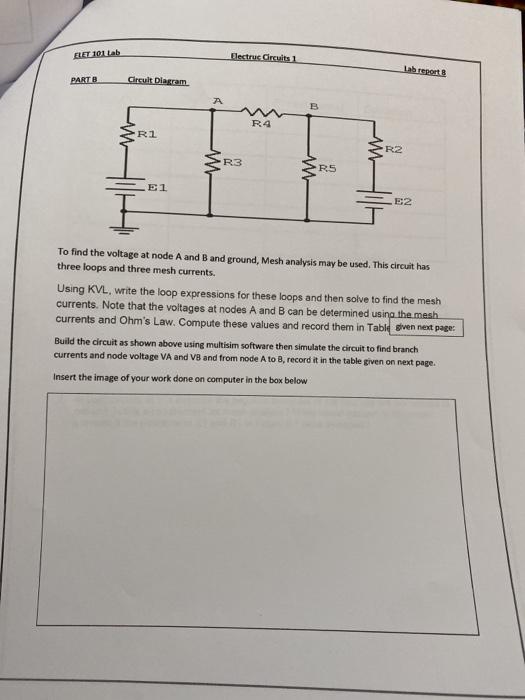 Solved ELET 101 Lab Electruc Circuits 1 Lab reports | Chegg.com