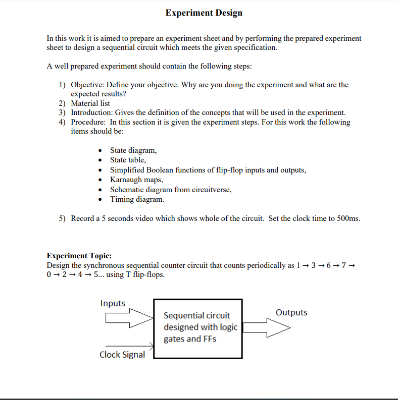 Solved Experiment DesignIn this work it is aimed to prepare | Chegg.com