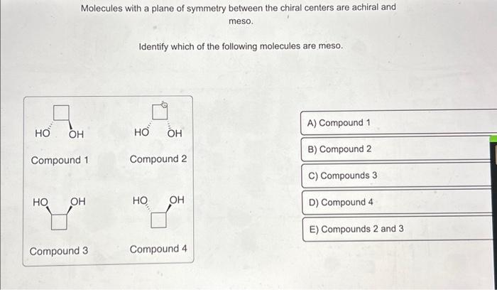 Solved 27 HO Molecules with a plane of symmetry between the | Chegg.com