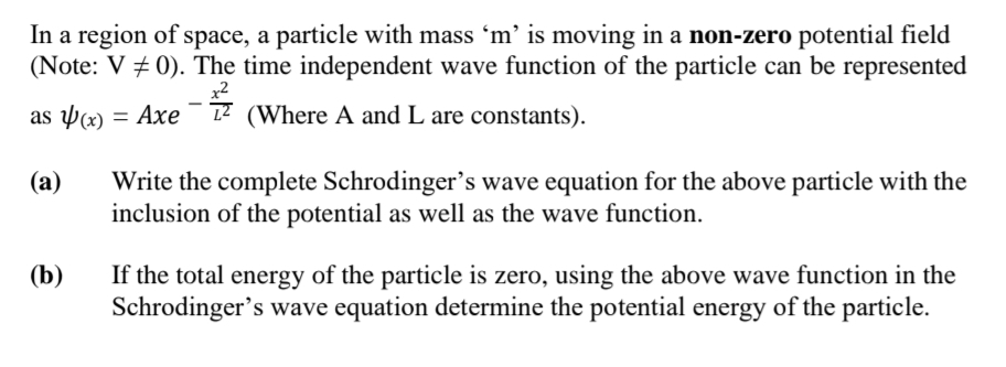 In a region of space, a particle with mass ' m ' ﻿is | Chegg.com