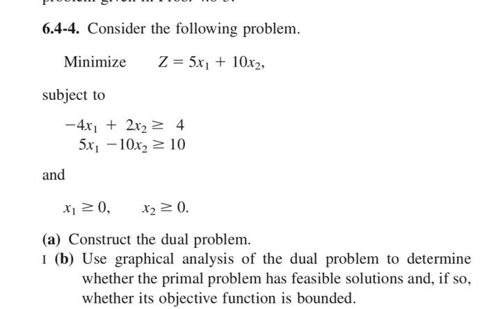 Solved 6.4-4. Consider the following problem. Minimize | Chegg.com