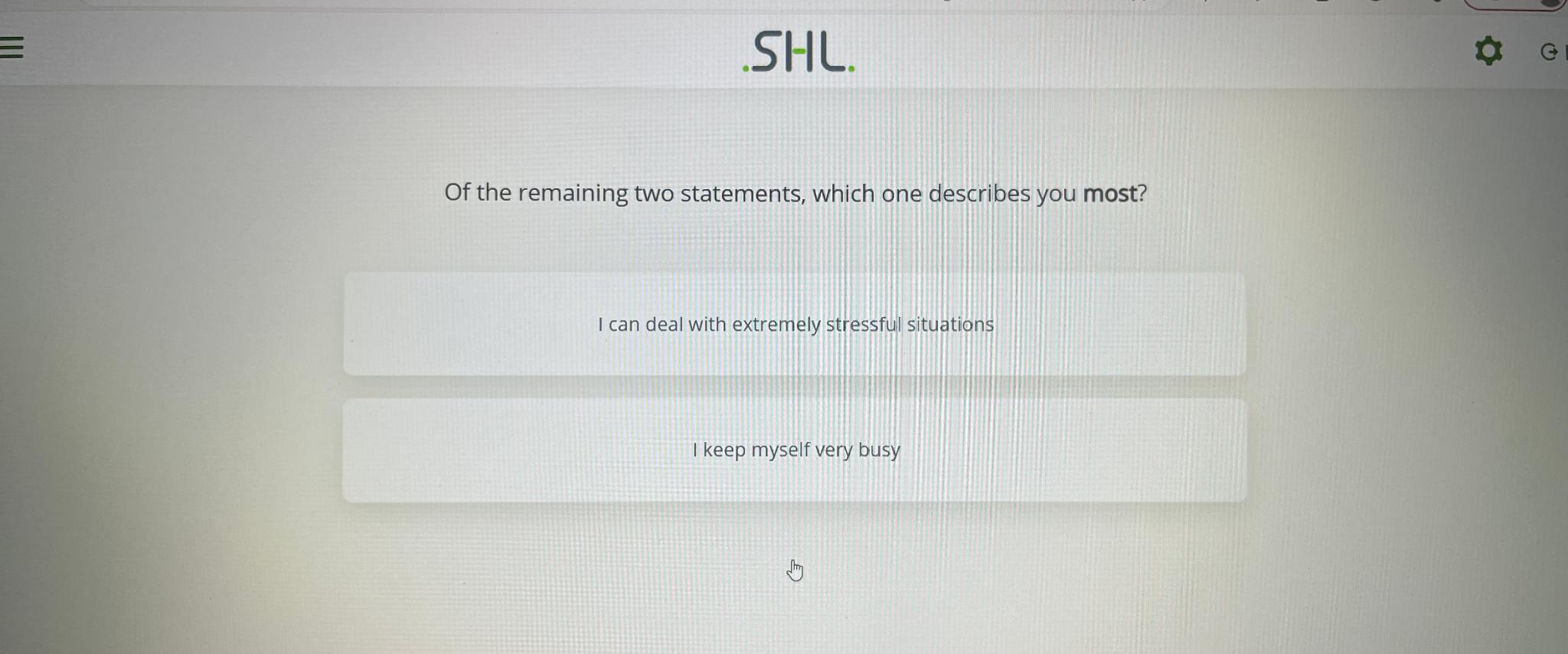 Solved SHL.Of the remaining two statements, which one | Chegg.com