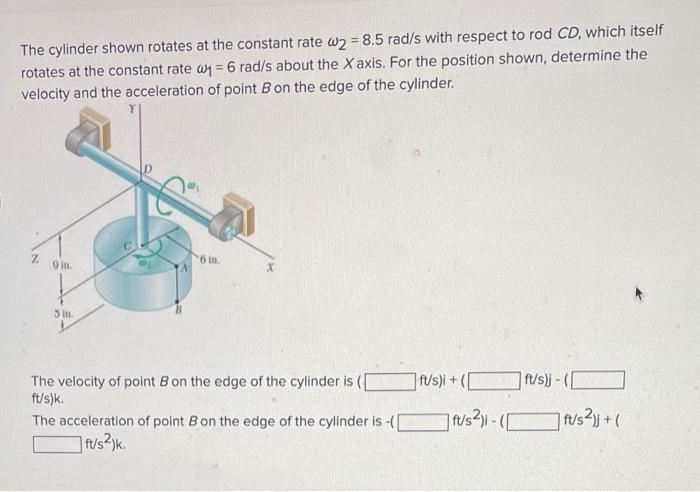 Solved The cylinder shown rotates at the constant rate | Chegg.com
