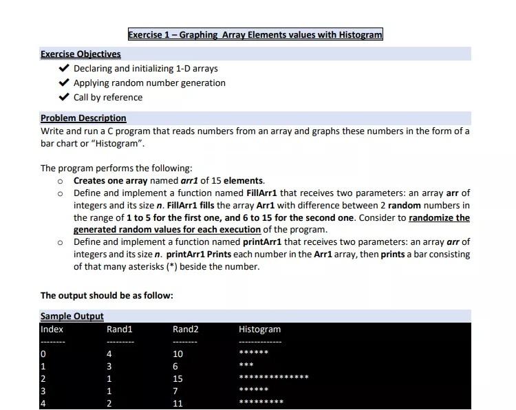 Solved Exercise 1 - Graphing Array Elements values with | Chegg.com
