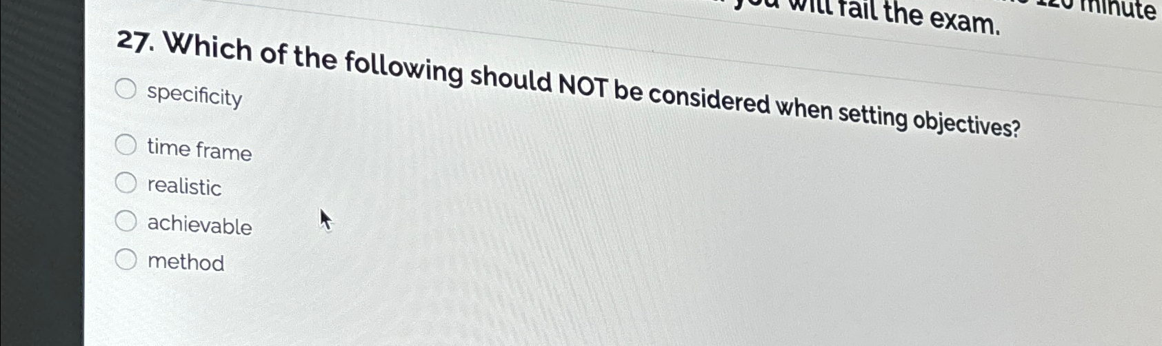Solved Which of the following should NOT be considered when | Chegg.com