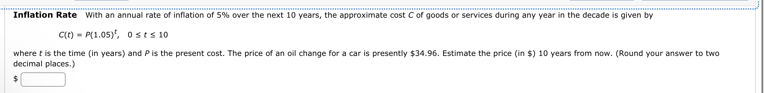 Solved Inflation Rate With an annual rate of inflation of 5% | Chegg.com