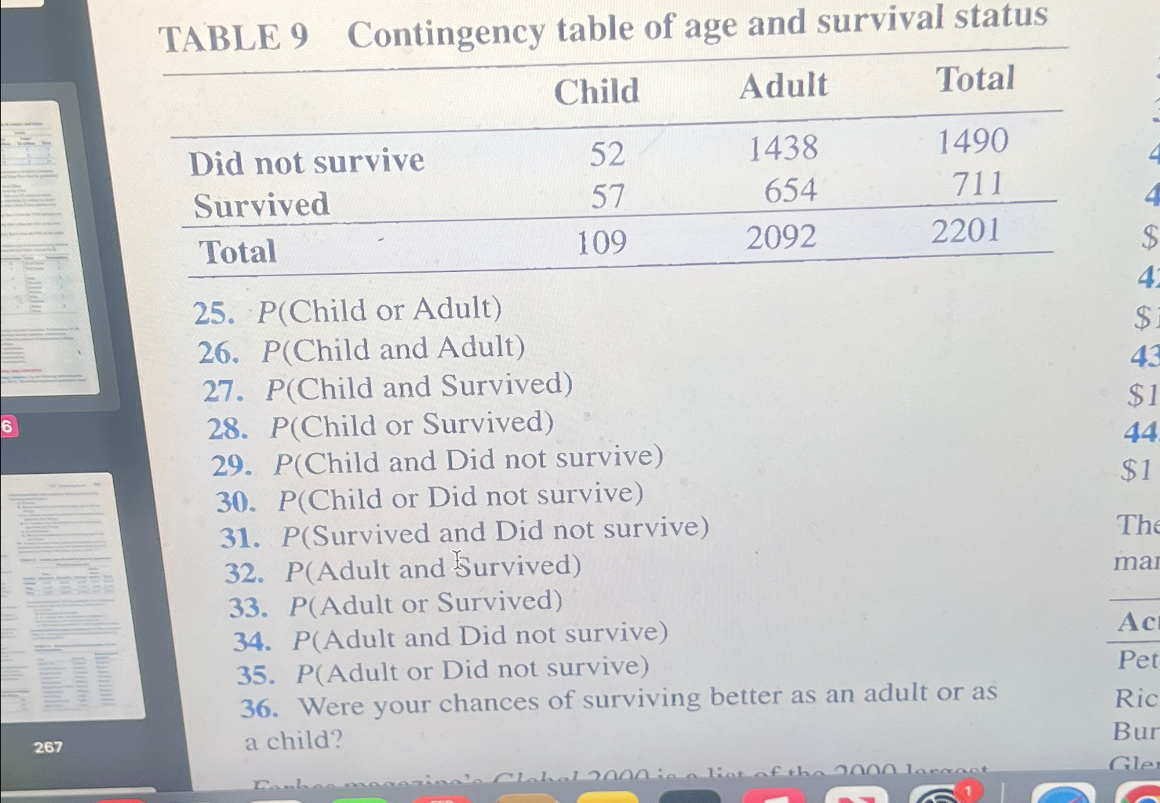 Solved TABLE 9 ﻿Contingency table of age and survival | Chegg.com