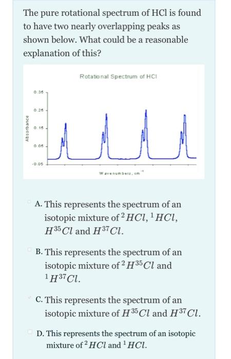 Solved The First Rotational Line In The Pure Rotational