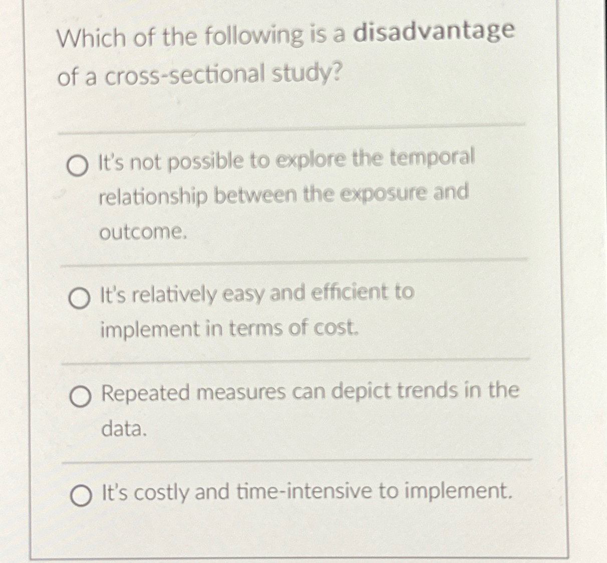 Solved Which of the following is a disadvantage of a | Chegg.com