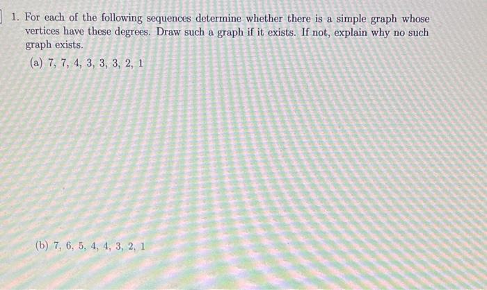 Solved 1 For Each Of The Following Sequences Determine 