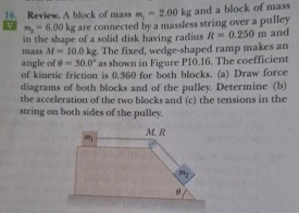 Solved Review. A block of mass m1=2.00kg ﻿and a block of | Chegg.com