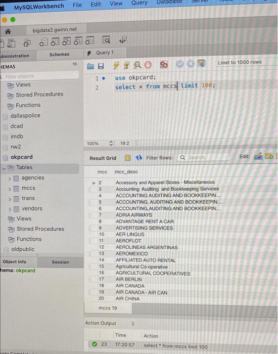 Solved MySQL WorkbenchMySQL Workbench ๙ bigdata2 givinn.net | Chegg.com