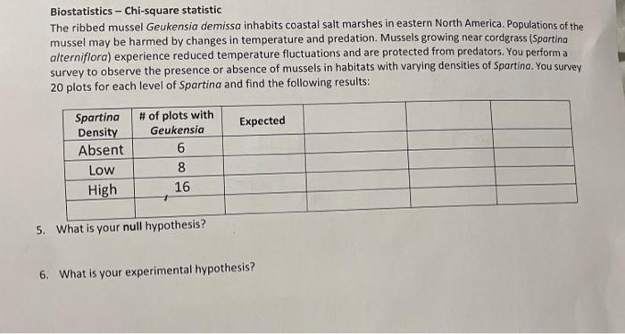 Solved Biostatistics - Chi-square statistic The ribbed | Chegg.com