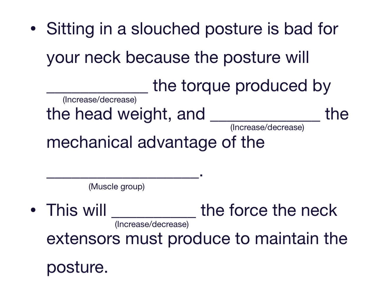 Solved Sitting in a slouched posture is bad for your neck | Chegg.com