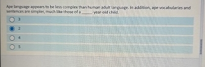 Solved Ape language appoars to be less complex than human | Chegg.com