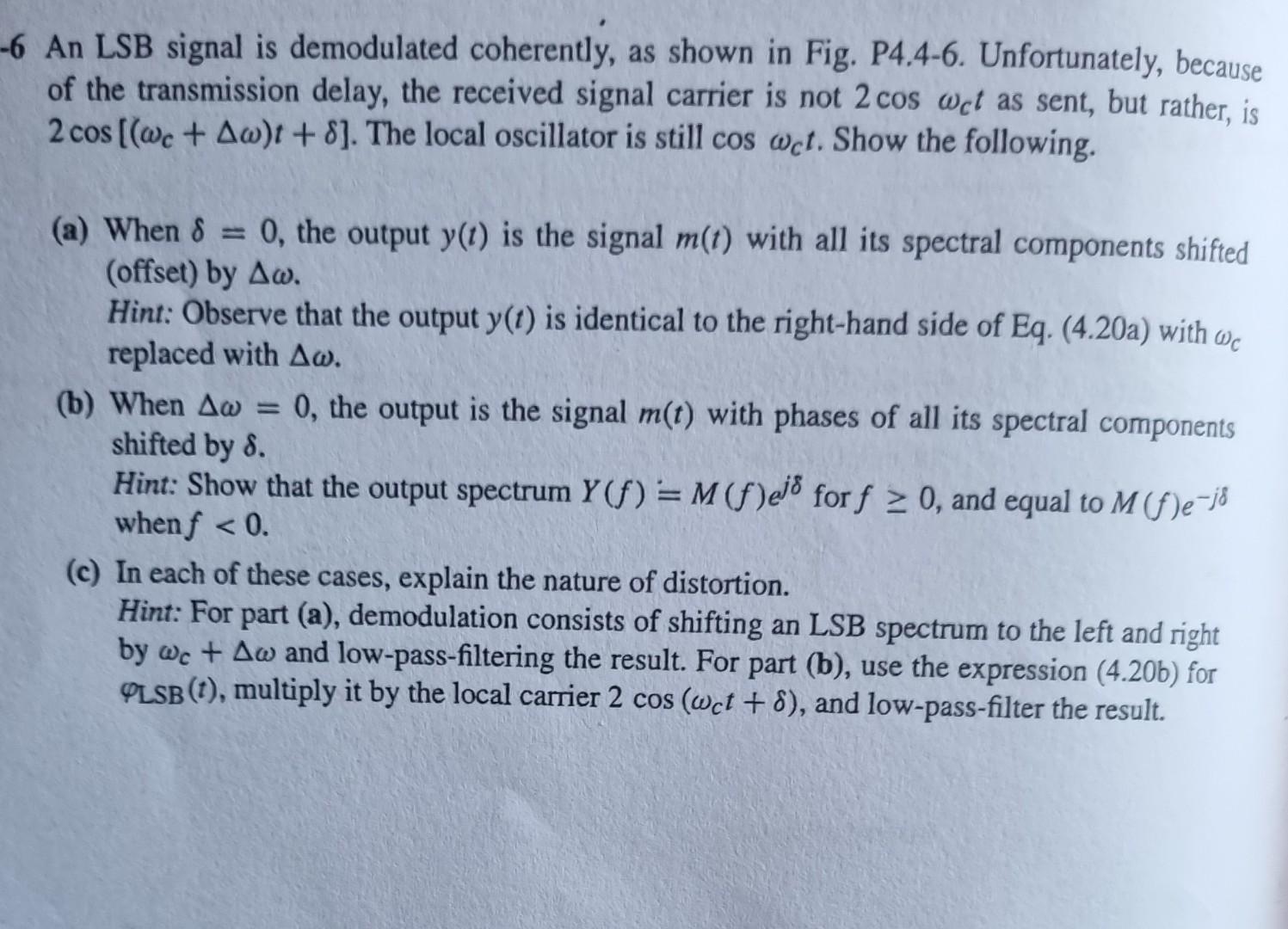 4.4-2 A modulating signal m(t) is given by: (a) | Chegg.com