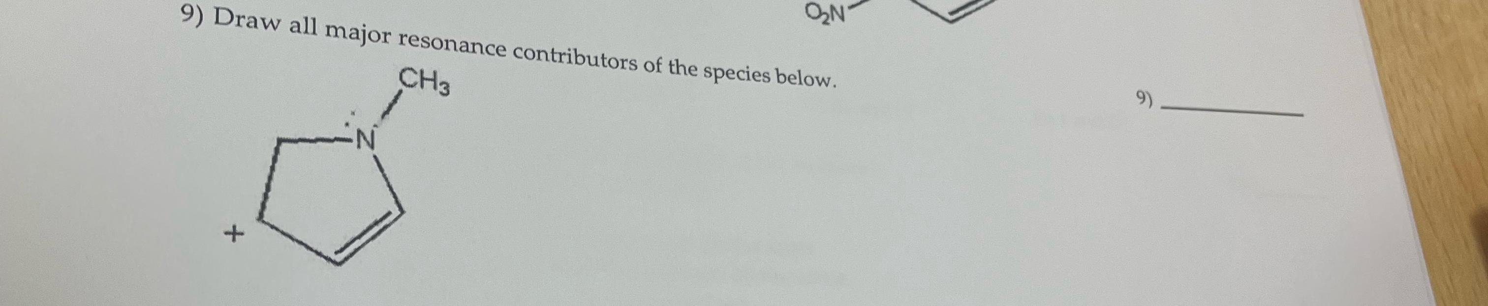 Solved Draw all major resonance contributors of the species | Chegg.com