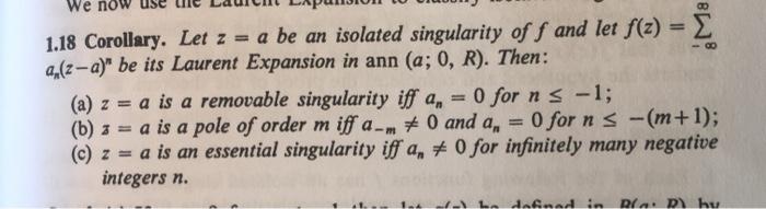 Solved 1. Show that if f has a removable singularity at 2 = | Chegg.com