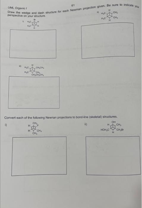 Solved Draw the wedge and dash structure for each Newman | Chegg.com