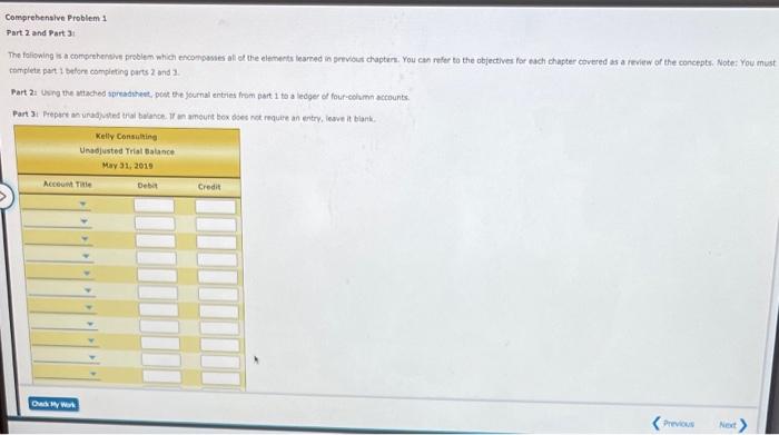 Solved Comprehensive Problem 1 Part 2 and Part 3 The | Chegg.com