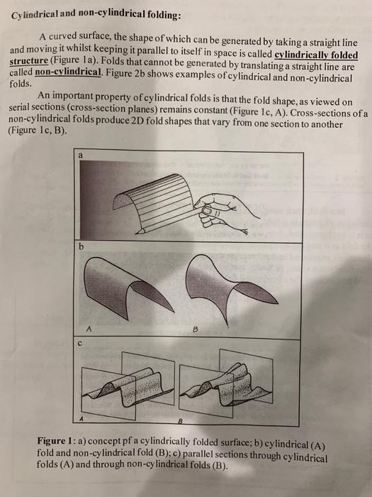 Cylindrical and non-cylindrical folding: A curved | Chegg.com