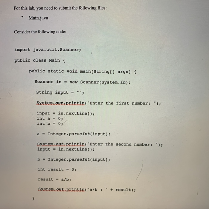 Solved For this lab, you need to submit the following files: | Chegg.com
