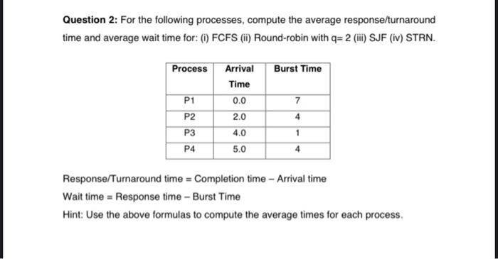 Solved For the following processes, compute the average | Chegg.com