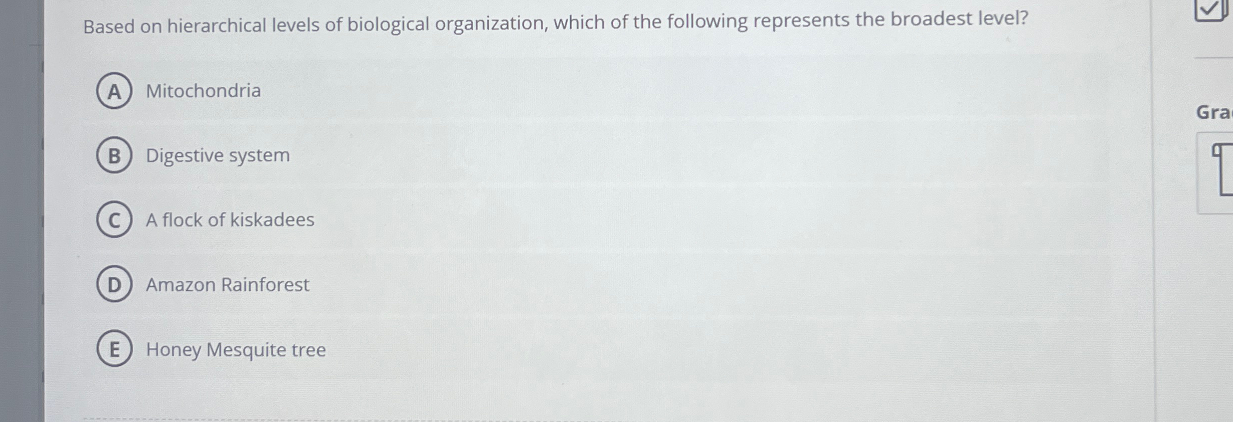 Solved Based on hierarchical levels of biological | Chegg.com