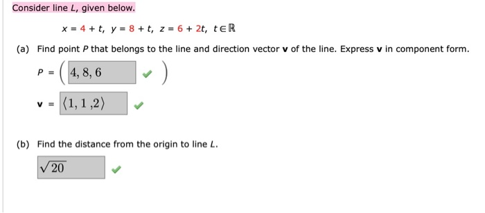 Solved Consider line L, given below. x = 4 + t, y = 8 + t, z | Chegg.com