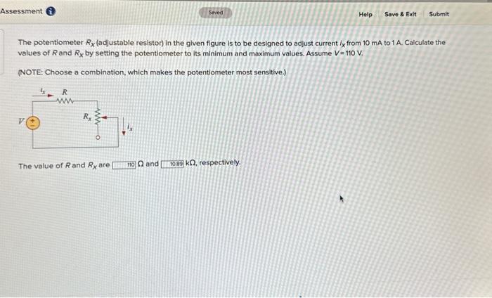 Solved The potentiometer RX (adjustable resistor) in the | Chegg.com
