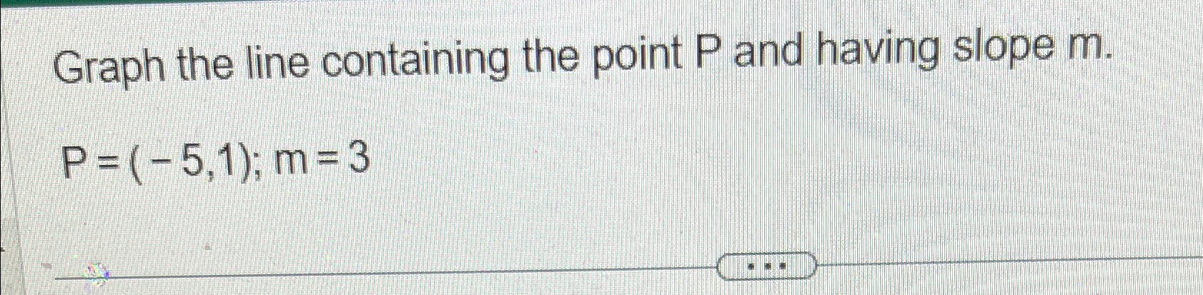 Solved Graph the line containing the point P ﻿and having | Chegg.com
