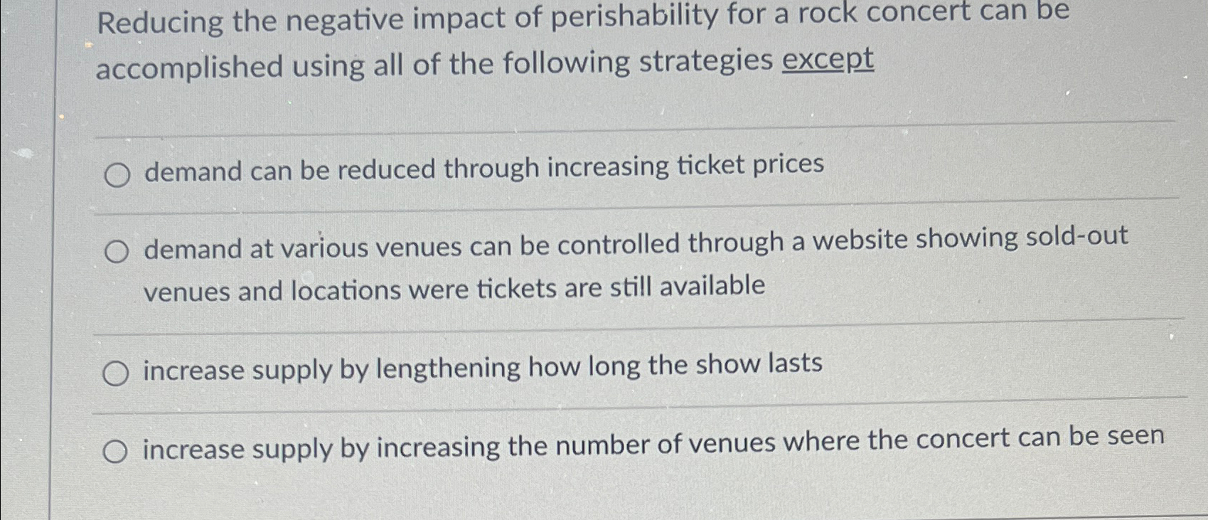 Solved Reducing the negative impact of perishability for a | Chegg.com