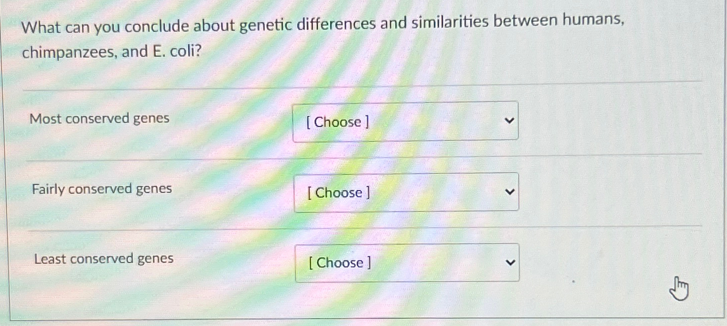 Solved What can you conclude about genetic differences and | Chegg.com