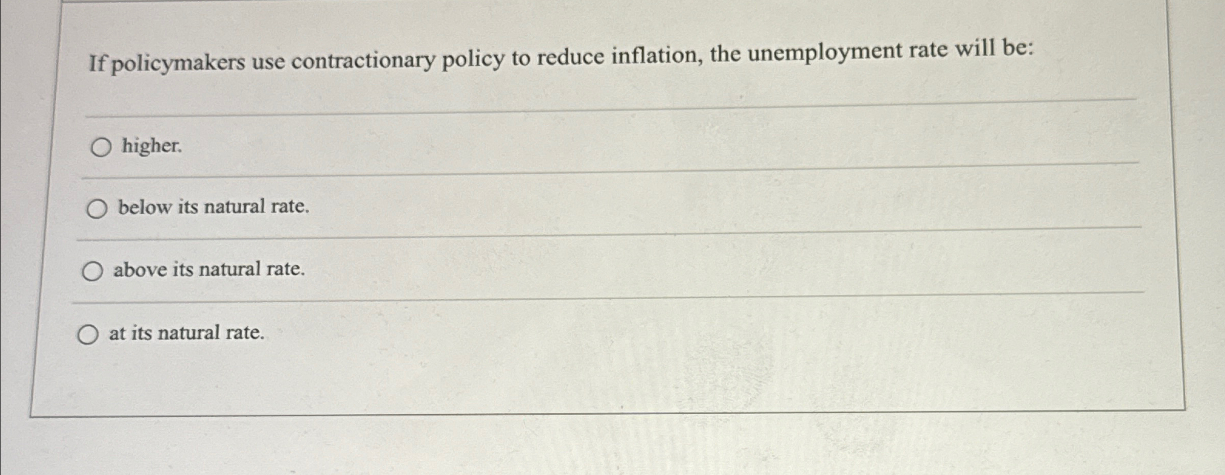 Solved If policymakers use contractionary policy to reduce | Chegg.com