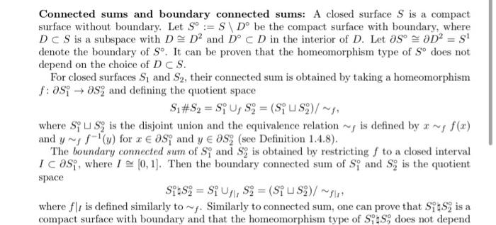 Solved Let S be a closed, connected surface with S∘⊂S | Chegg.com