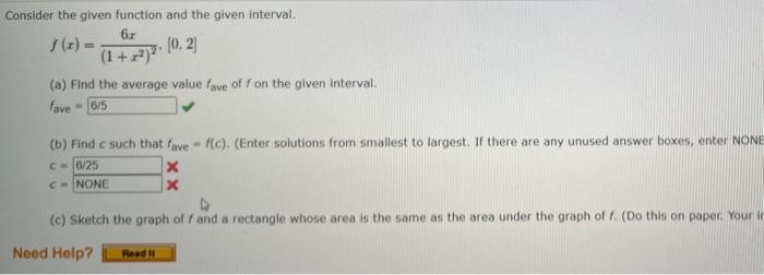 Solved Consider the given function and the given interval. | Chegg.com