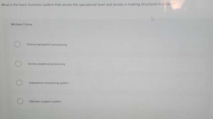 Solved What is the basic business system that serves the | Chegg.com