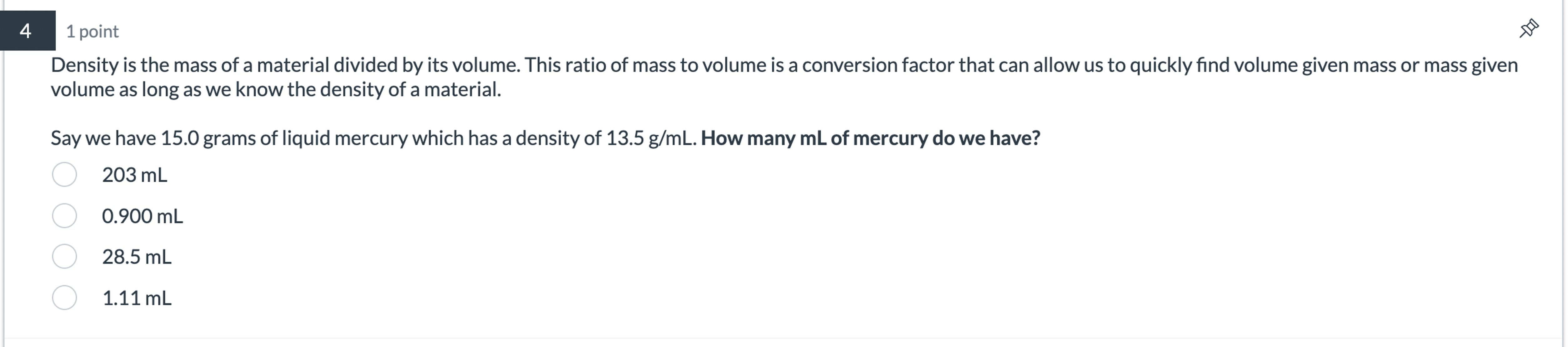 Solved Density is the mass of a material divided by its | Chegg.com