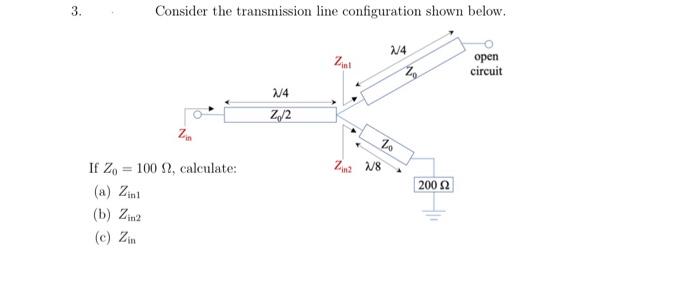 Solved 3. Consider the transmission line configuration shown | Chegg.com