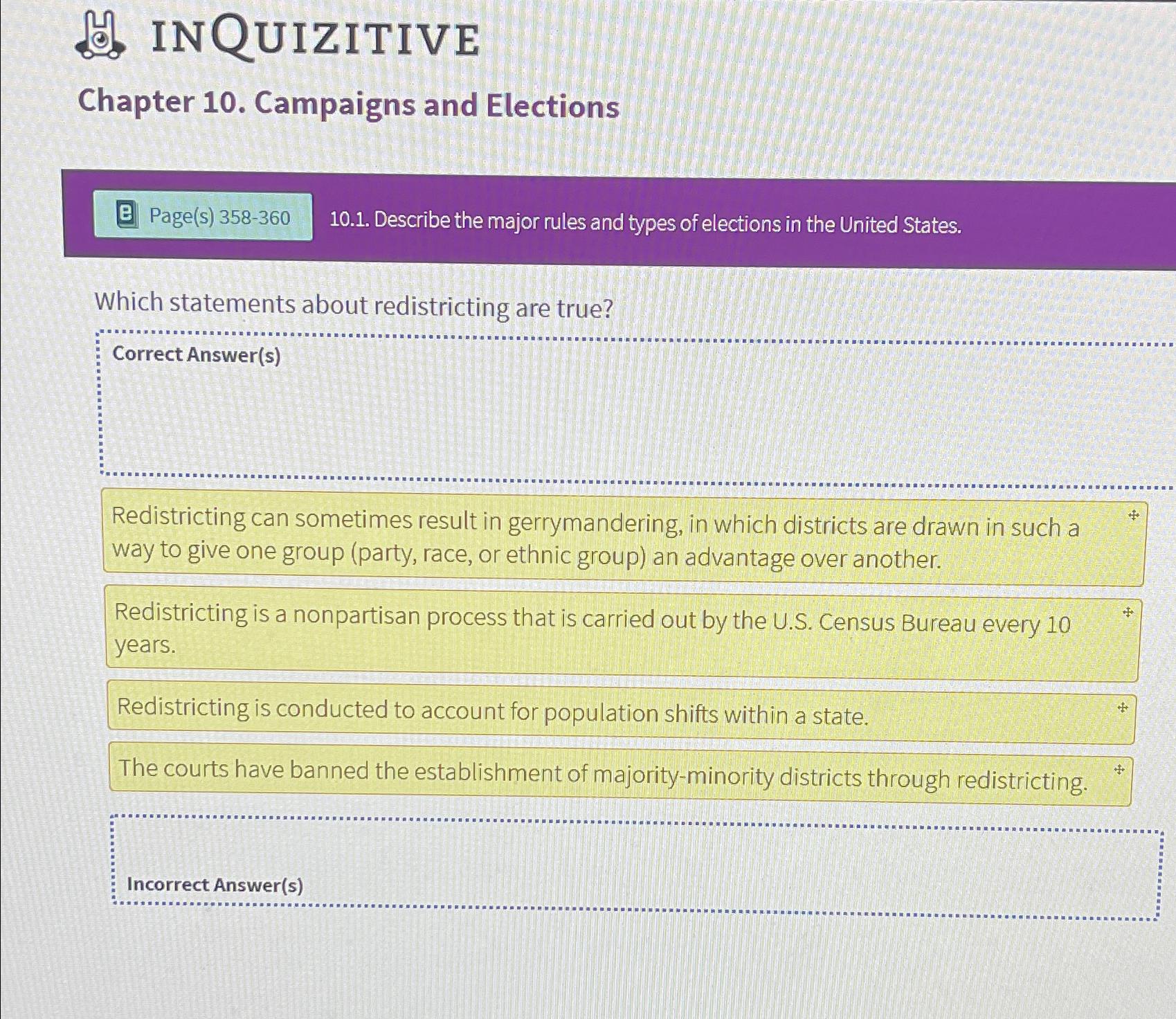 Solved INQUIZITIVEChapter 10. ﻿Campaigns and Elections[a] | Chegg.com