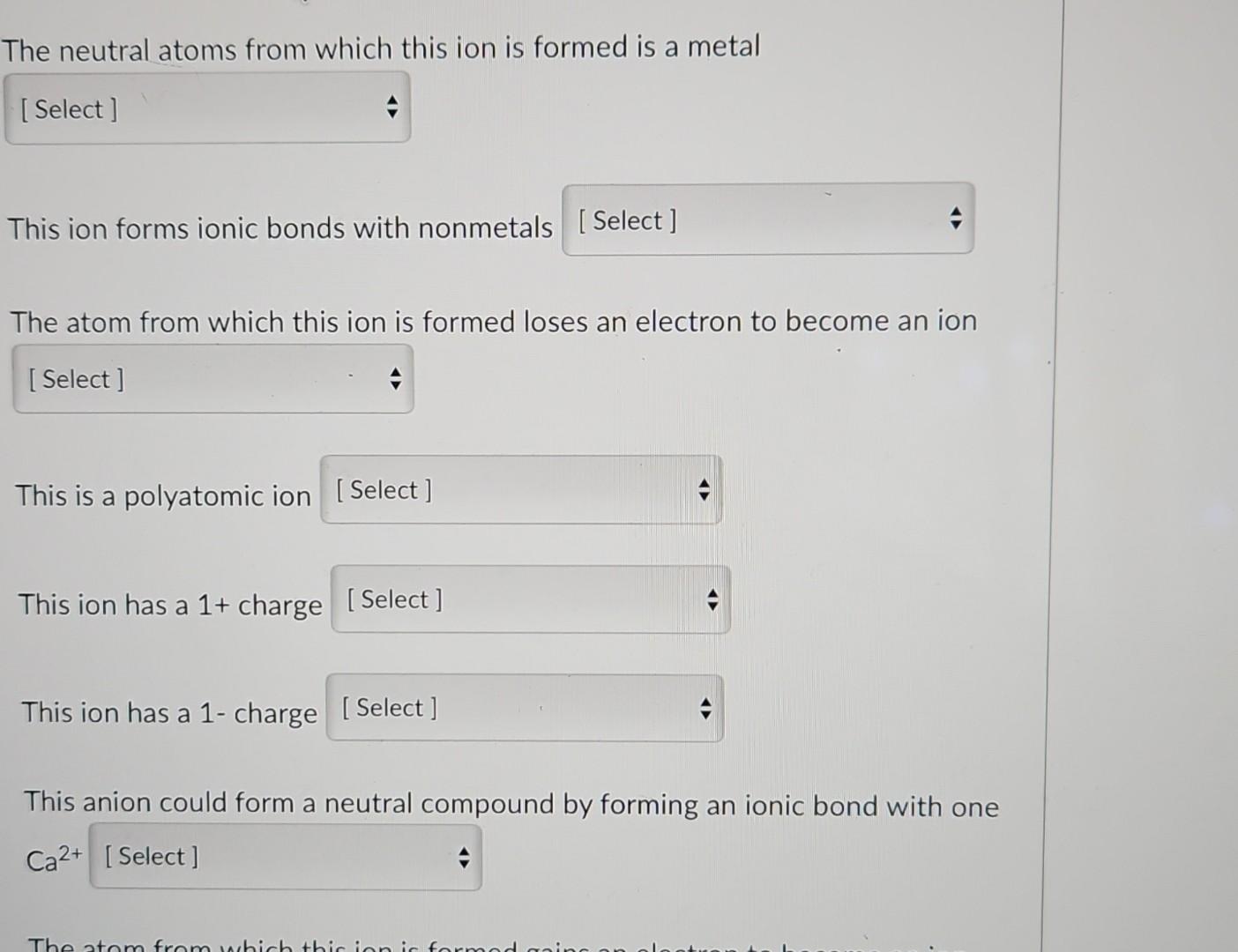 The neutral atoms from which this ion is formed is a | Chegg.com